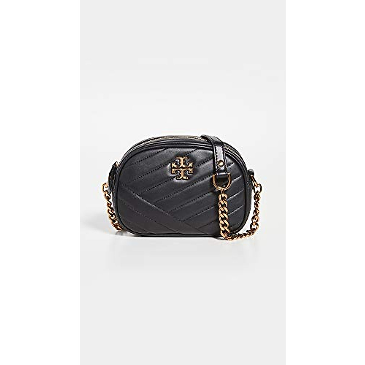 Tory Burch Women's Kira Chevron Small Camera Bag, Black, One Size
