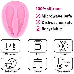 Mujiang Angel Wings Fondant Silicone Molds For Cake Decorating Chocolate Candy Resin Clay Set Of 4