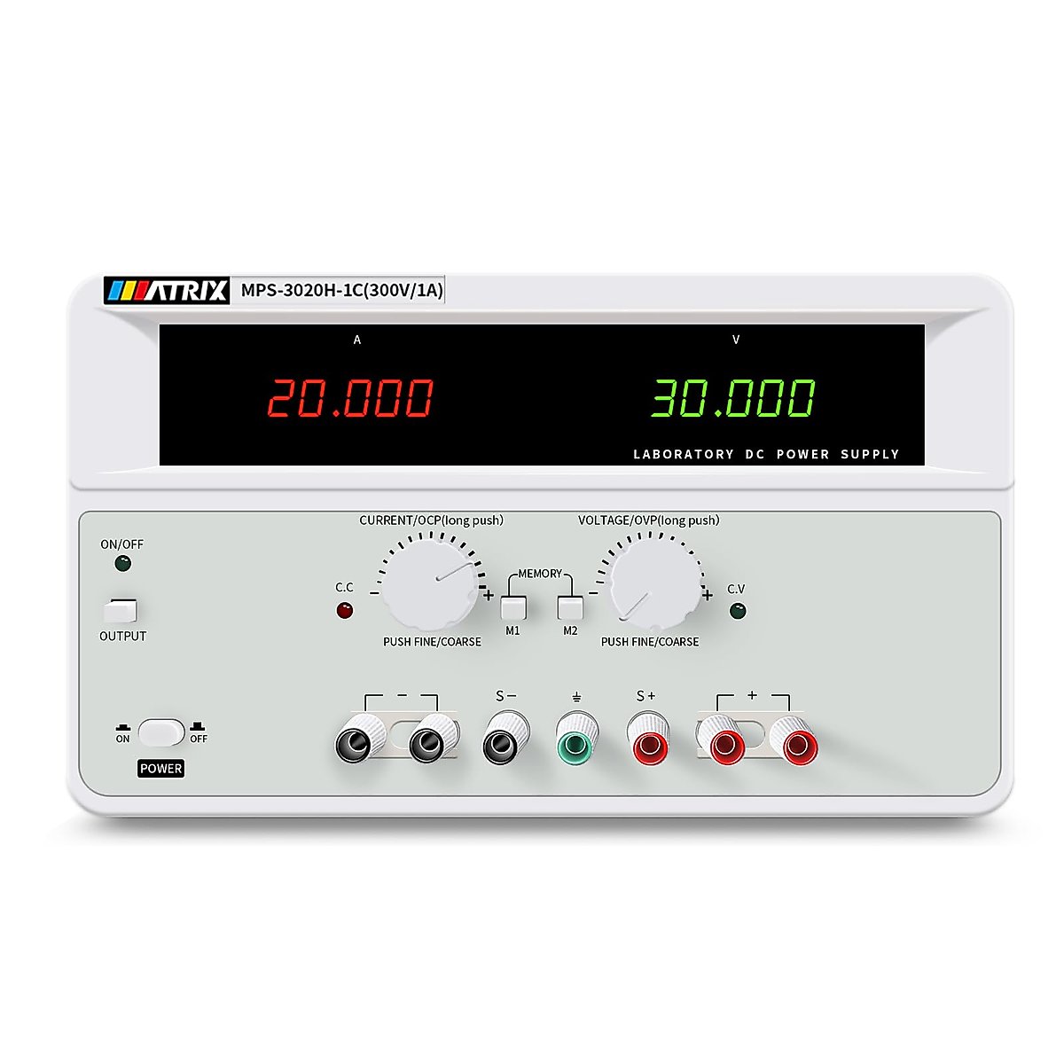 DC Power Supply Variable 30V 20A, Single Channel Linear Bench DC Power Supply High Precision with Voltage Compensation, Adjustable Power Supply with 3 Interface USB/RS232/RS485(MPS-3020H-1C)