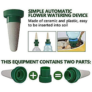 Poolan 15 Pack Vacation Plantes Waterer Self Watering Stakes Automatic Watering System, Plant Self Drip Irrigation Slow Release for Indoor or Outdoor Houseplants (15)