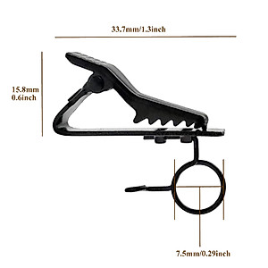 Luwigs 3pcs Lavalier Microphone Metal Tie Clips with 3pcs Lapel Mic Windscreen Foam Covers, Lapel Microphone Replacement Kit, Metal Lapel Mic Clips Sponge Cover Kit (6 Pack, 7.5mm)