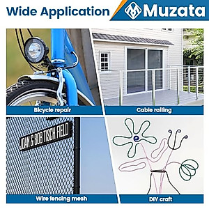 Muzata Cable Cutter Wire Rope Heavy Duty Stainless Steel Aircraft Up to 5/32" for Deck Stair Railing Strong Thick Seal Metal Fence Bike Bicycle Brake Cutter CR12, CT1