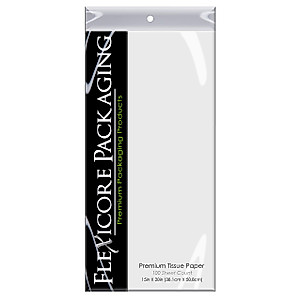 Flexicore Packaging | Gift Wrap Tissue Paper | Size: 15x20 | Acid Free (White, 100 Sheets)