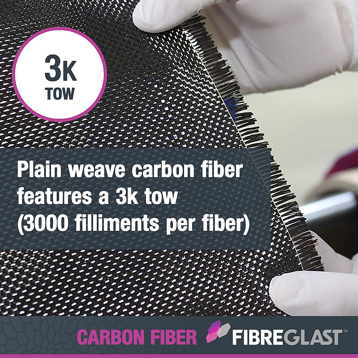 Fibre Glast Carbon Fiber Graphite Fabric, 2 inch Wide – High-Strength Lightweight Waterproof Aerodynamic Cloth Roll for Car, Air, Boat Repairs – Epoxy-Resin Compatible Fabric, 6 Oz, 50 Yards