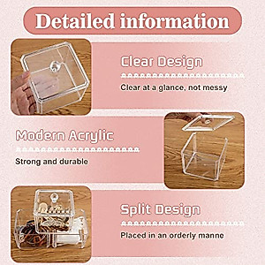 Hair Accessories Organizer, 9 Pieces Stackable Organizer Holder Storage with Lids Acrylic Clear Hair Tie Organizer Bathroom Hair Bow Containers for Girls Headband Scrunchie Makeup Accessory Organizing