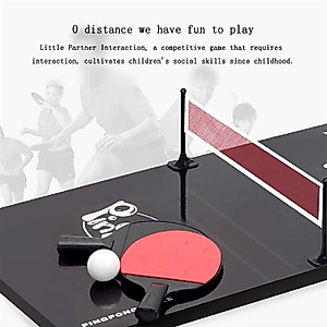 ONOTEC Multi Game Table, 4-in-1 Combo Game Table w/Soccer, Billiard, Slide Hockey, Wood Foosball Table, Perfect for Game Rooms, Arcades, Bars, Parties, Family Night