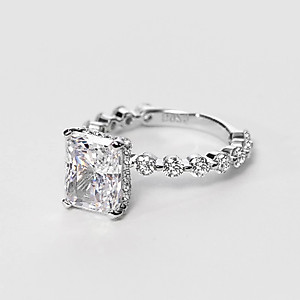 Michooyel S925 4ct Radiant Cut Cubic Zirconia Engagement Rings For Women Wedding Ring Promise Ring Sterling Silver Diamond Wedding Band