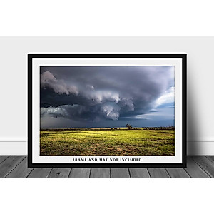 Storm Photography Print (Not Framed) Picture of Funnel Cloud Over Open Field on Stormy Spring Day in Oklahoma Tornado Wall Art Weather Decor (8" x 10")