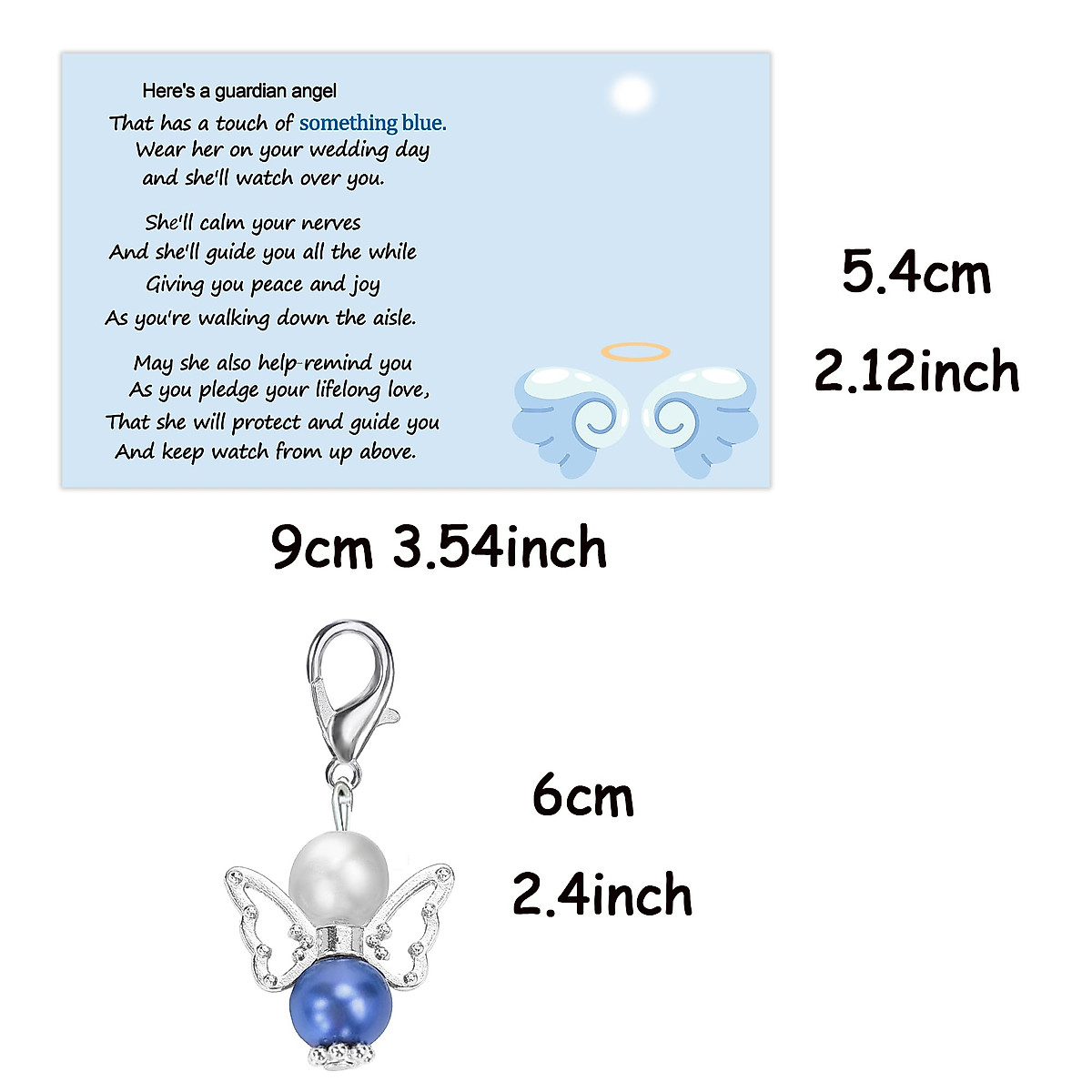 MKISHINE Something Blue for Bride to Be on Wedding Gifts Card Bridal Angel Bouquet Garter Charm Gift Card for Daughter on Wedding Day, from Mom Dad Grandma Sister Friends