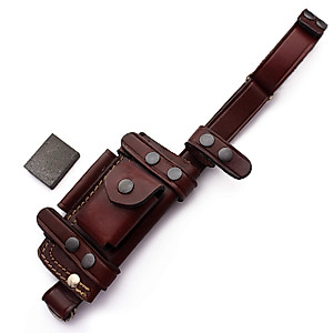 GCS Custom Handmade Leather Sheath - Vertical Drop Leg Carry for 6" or Smaller Fixed Blades GCS 167