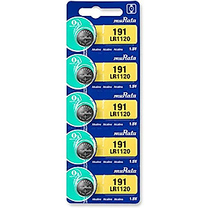 Murata LR1120 Battery AG8 391A 1.55V Alkaline Button Cell (5 Batteries)