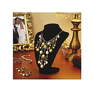 Tytroy Elegant 9" 3D Black Velvet Necklace Jewelry Display Model Bust Stand for Home (Dresser/Shelves) & Business (Showroom/Fair) Storage Decoration & Presentation 1PC