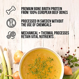 Naked Bone Broth – Beef Bone Broth Protein Powder – 20g Protein, Only 1 Ingredient – Gut Health and Joint Supplement – Unflavored – No GMO, Gluten, or Soy – 1 Pound