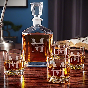 HomeWetBar Fire & Rescue Engraved Buckman Whiskey Glasses, Set of 4 (Personalized Product)