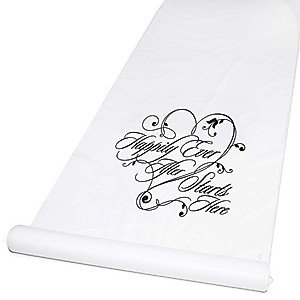 Hortense B. Hewitt Wedding Accessories Fabric Aisle Runner, 100-Feet Long, White Happily Ever After (30060)