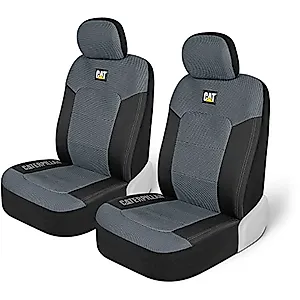 Cat MeshFlex Automotive Seat Covers for Cars Trucks and SUVs – Gray Car Seat Covers for Front Seats, Truck Seat Protectors with Comfortable Mesh Back, Set of 2