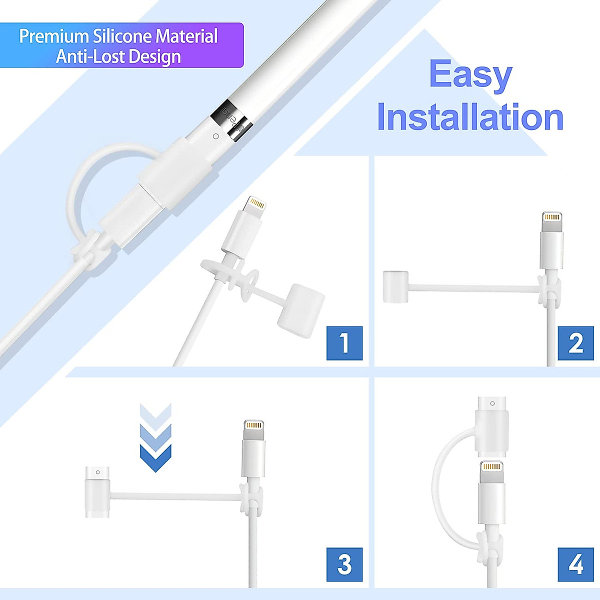 Hiicopa Charger Adapter Compatible with Apple Pencil 1st Generation, Female to Female Charging Connector for iPad Pen 1st Gen - 2 Pack