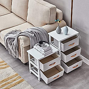 Nothers 3 Drawers Fabric Dresser Storage Organizer, Organizer Unit for Bedroom, Closet, Entryway,Living Room Furniture， Foom Decor，Hallway - Light Grey