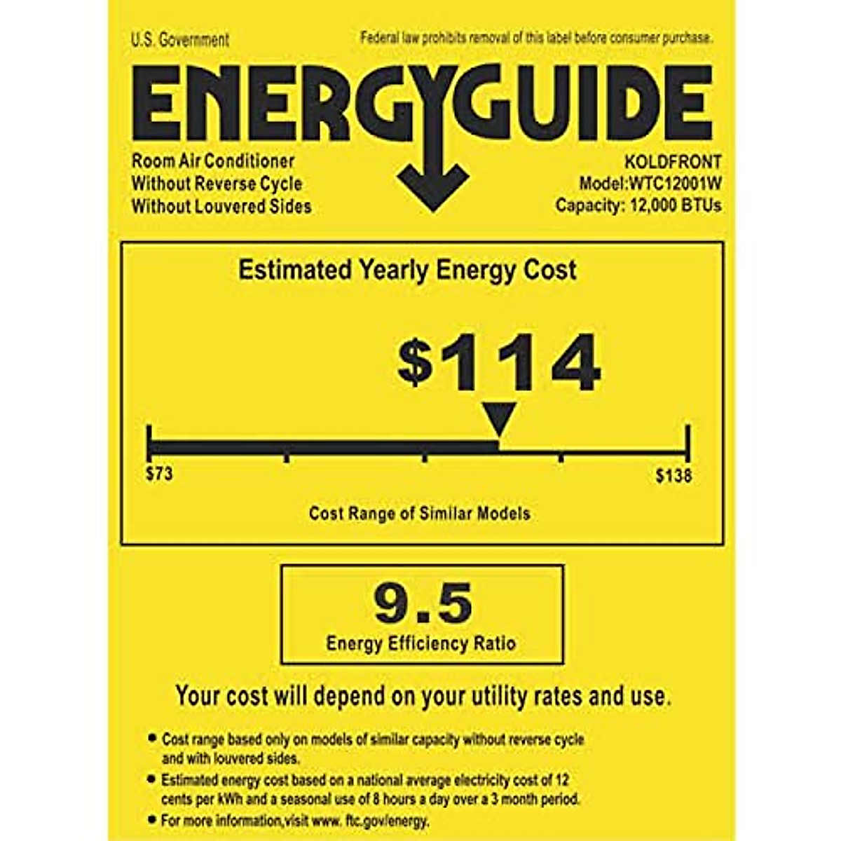 Koldfront WTC12001WSLV 12,000 BTU 208/230V Through the Wall Heat/Cool Air Conditioner with Sleeve