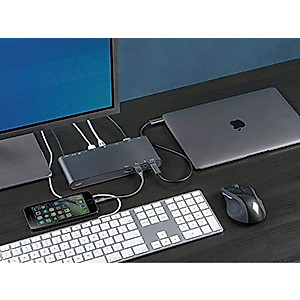 Monoprice USB-C Dual-Monitor Docking Station for USB-C Laptops, MST and Power Delivery up to 100 Watts with USB-C Cable, 4K@30Hz, 3.5mm Audio Outputs, Supports Windows, MacOS, Chrome OS, and Linux