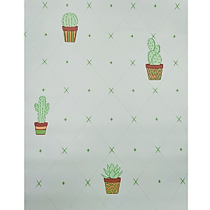 Yifely Cactus Shelving Paper Removable Light Green Shelf and Drawer Liner Cover L-Shaped Desk with Bookshelves 17.7 Inch by 9.8 Feet