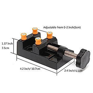 Yakamoz Universal Mini Drill Press Vise Clamp Table Bench Vice for Jewelry Walnut Nuclear Watch Repairing Clip On DIY Sculpture Craft Carving Bed Tool