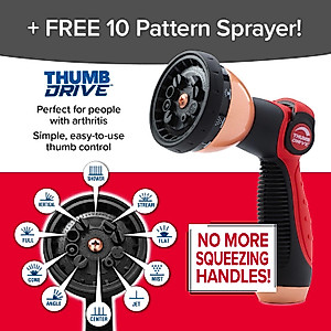 Pocket Hose Copper Head w/New Pocket Pivot Expandable Garden Hose 50 FT, AS-SEEN-ON-TV, Swivels 360°, Advanced Tri-Tex Tubing & Force Field Jacket, 3X Stronger, Lead-Free, No-Kink, Anti-Burst w/APT