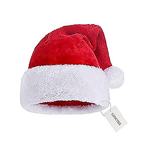 LONGTEN Christmas Hat Santa Hat Xmas Holiday Hat for Children Kids Unisex Velvet Comfort