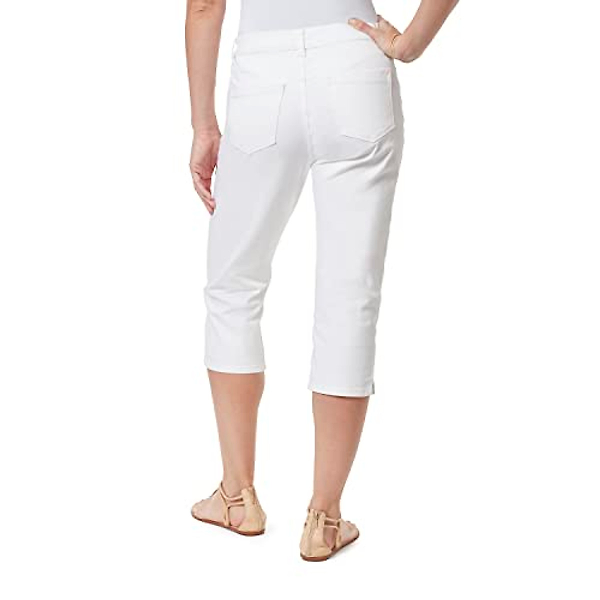 Bandolino Women's Mandie 5 Pocket High Rise Capri, White