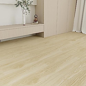Mysflosy Peel and Stick Floor Tiles, Self-Adhesive Luxury Vinyl Flooring Plank,6x36inch 36pack 54 Sq.Ft, Waterproof DIY Deep Wood Grain Planks Easy to Install for Kitchen, Living Room, Light Brown