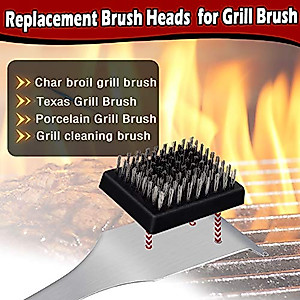 8 PCS Grill Brush Replacement Heads, Leonyo Wire Bristle Free Grilling Accessories Cleaning Brush Replaceable Heads for Grill Brush and Scraper, Grill Barbecue Cleaner Refill, Perfect Griller Choice