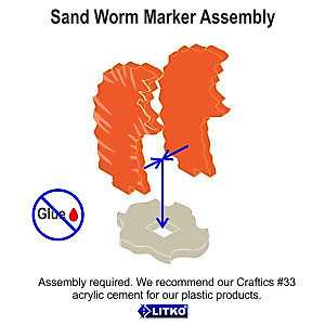 LITKO Sand Worm Marker Compatible with Dune Board Game, Multi-Color (2)