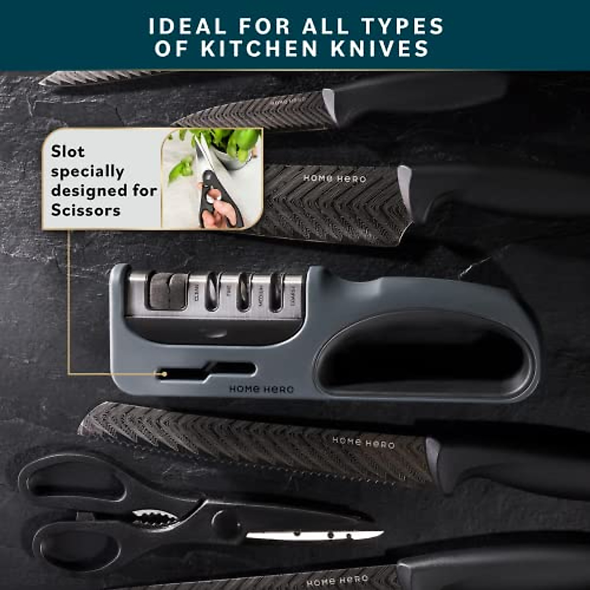 5-Stage Knife Sharpener - Knife Sharpeners For Kitchen Knives, Kitchen Knife Sharpener, Ceramic Knife Sharpener - Knife And Scissor Sharpener Tool, Knives Sharpener, Scissors Sharpener