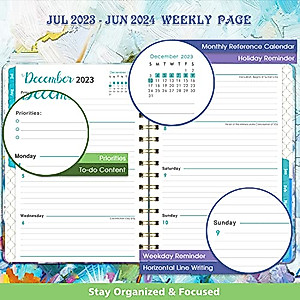 2023-2024 Planner - Academic Planner 2023-2024, July 2023 - June 2024, 2023-2024 Planner Weekly and Monthly with Tabs, 6.3’’ × 8.4’’, Inner Pocket, Hardcover, Elastic Closure, Perfect Daily Organizer