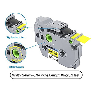 NodiSem 3 Pack TZe 24mm Yellow Label Tape Compatible for Brother TZ651 TZe651 Laminated P Touch Tape 24mm 0.94 Inch (Black on Yellow) for Brother Label Maker PT-D600 PT-P700 PTP750W PTH500LI