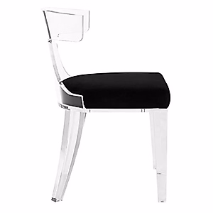 Safavieh Couture Home Rhys Black Velvet and Clear Acrylic Dining Chair