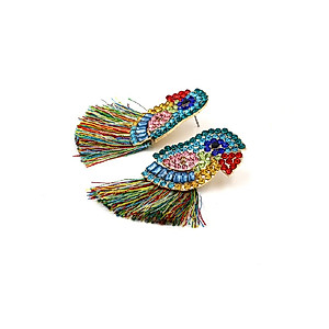 Parrot Earrings for Women, Bird Parrot Tassel Earrings for Womens, Rhinestone Parrot Dangle Earrings Hypoallergenic, Cubic Zirconia Parrot Drop Earrings, Parrot Jewelry -s Funny Earrings