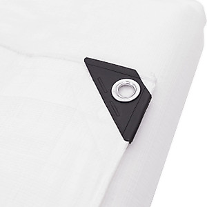 Kotap 8 x 20 Ft. Heavy-Duty Protection/Coverage Tarp, Superior Weave for Greater Longevity 8-mil, Multi-Use, Waterproof, White, 1-Pack (TRW-0820)