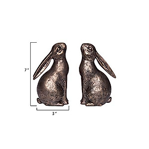 Creative Co-Op Bronze Resin Bunny Shaped (Set of 2 Pieces) Bookends, 2 Count