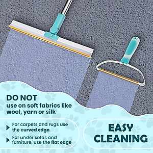 Quality Score Pet Hair rake Bundle, Retractable Cat & Dog Hair Carpet rake Remover | This pet Hair Broom & Carpet Brush for Carpets Rugs Mats Couch & Pet Tower with 2 Hanging Hooks Easy to Every Hair