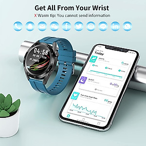 FDY Men's Smartwatch (Call Receiving/Dialing), Fitness Tracking Waterproof Smartwatch for Android iOS Phones, 1.38-inch HD Full Touch Screen Digital Watch with Heart Rate Sleep Monitor Pedometer