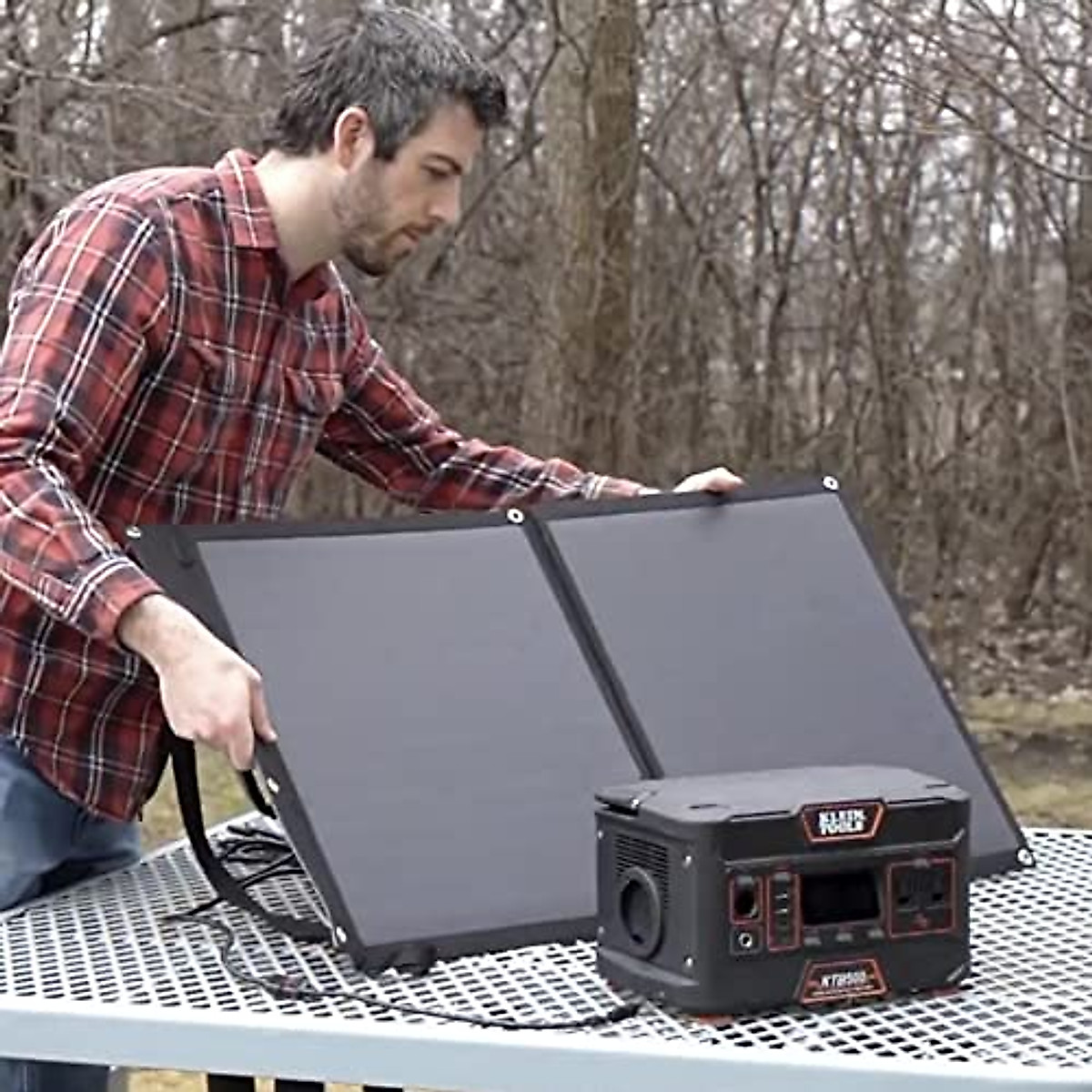 Klein Tools KTB500 Portable Power Station, 505Wh Lithium-Ion Power Station, 120V/500W Pure Sine Wave AC Power, Solar Panel Compatible