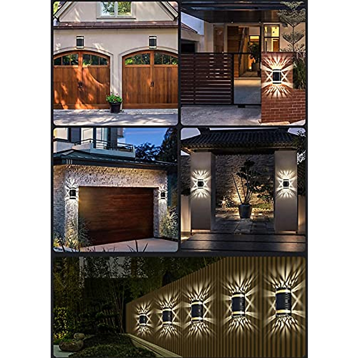 Outside Lights Solar Fence Lights, LED Solar Powered Garden Lights Waterproof Up and Down Lights Outdoor for Garden, Fence, Patio, Gate, Yard LanternGAWDI