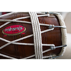 Special Dholak Drum by Maharaja Musicals, Professional Quality, Sheesham Wood, Padded Bag, Spanner, Dholki Musicals Instrument (PDI-BBC)