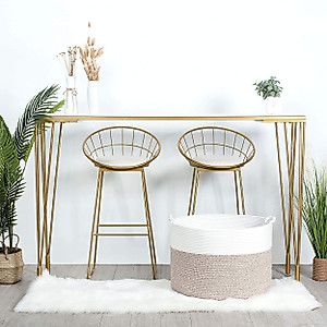 MINTWOOD Design Extra Large 22 x16 Inches Decorative Woven Cotton Rope Blanket Storage Basket Bin Living Room and Laundry Hamper for Pillows, Pool Towels, Dog Toys, Shoes, Light Brown