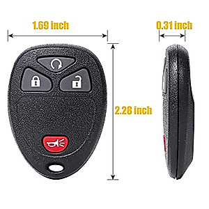 Key Fob Replacement Fit for Chevy Silverado Suburban Tahoe Avalanche Equinox Traverse GMC Sierra Yukon Acadia Savana Cadillac Escalade Buick Enclave 2007 2008 2009 2010 2011 2012 2013 2014 2015 2016