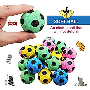 32 Pieces Foam Sponge Football Cat Toy Interactive Cat Soccer Toy Pet Sports Ball for Cat Kitten