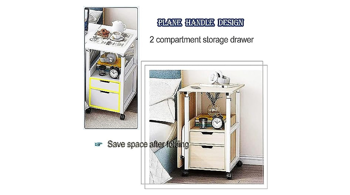 GFertre 2 in 1 Overbed Table – Versatile & Adjustable