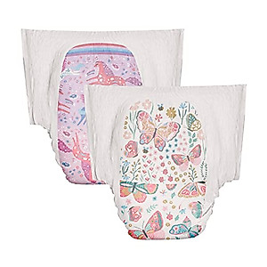 The Honest Company Clean Conscious Training Pants | Plant-Based, Sustainable Diapers | Magical Moments + Butterfly Kisses | Size 4T/5T (38+ lbs), 57 Count