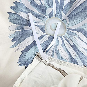 Swanson Beddings Daisy Silhouette Reversible Floral Print 3-Piece 100% Cotton Bedding Set: Duvet Cover and Two Pillow Shams (King)